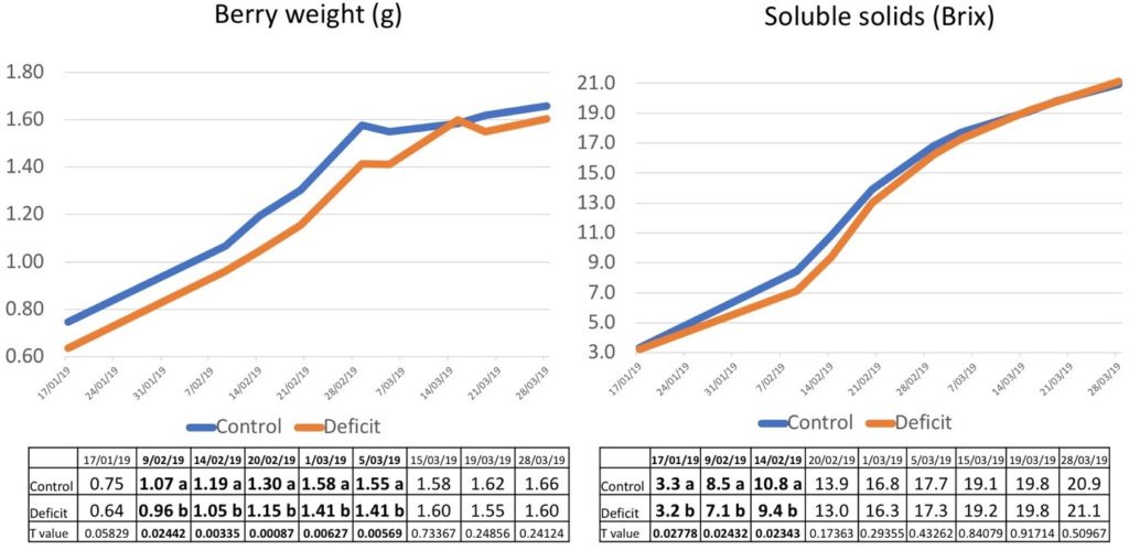 Fig 3 berry weight and brix HB – Bragato Research Institute